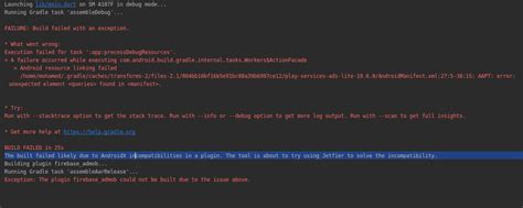 Flutter Exception The Plugin Firebaseadmob Could Not Be Built Due