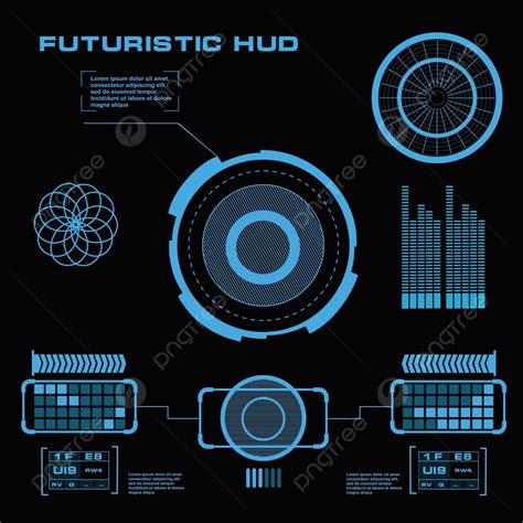 Futuristic Blue Virtual Graphic Touch User Interface Virtual Panel Hightech Luminescent Vector