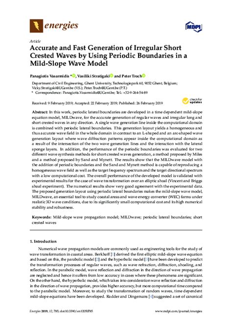 Pdf Accurate And Fast Generation Of Irregular Short Crested Waves By Using Periodic Boundaries