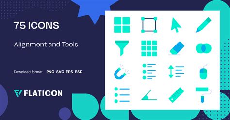 Alignment And Tools Icon Pack Flat 75 SVG Icons