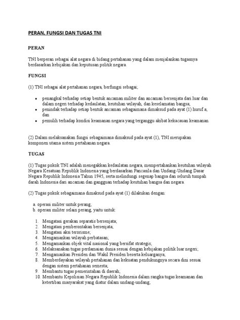 Tugas Peran Fungsi Tni Dan Polri Pdf
