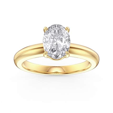 Unity 1 25ct Oval Moissanite Solitaire 18k Yellow Gold Proposal Ring