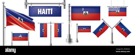 Vector Set Of The National Flag Of Haiti In Various Creative Designs