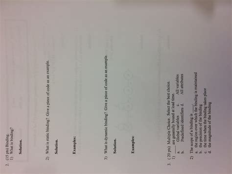 Solved Binding What Is Binding Solution What Is Static