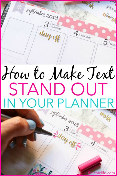 How To Make Text Stand Out In Your Planner Quick Easy Tip The Chic Life