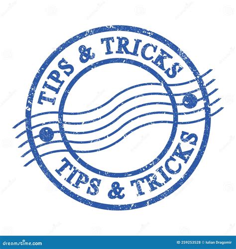 Tips And Tricks Text Written On Blue Postal Stamp Stock Illustration Illustration Of Word