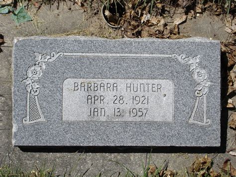 Barbara Hunter 1921 1957 Mémorial Find A Grave