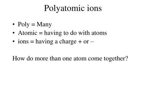 Ppt Polyatomic Ions Powerpoint Presentation Free Download Id 142607