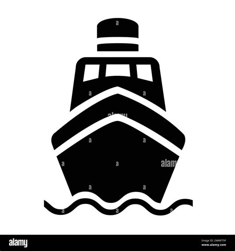 Ship Icon Boat Front View Icon Ferry Flat Design Sailing Vector Illustration Stock Vector
