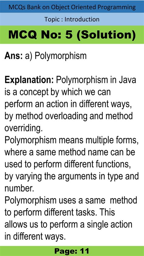 Multiple Choice Questions On Java Object Oriented Programming Bank 1