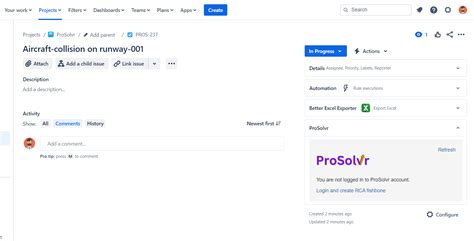 ProSolvr Enter Issue Details In Jira