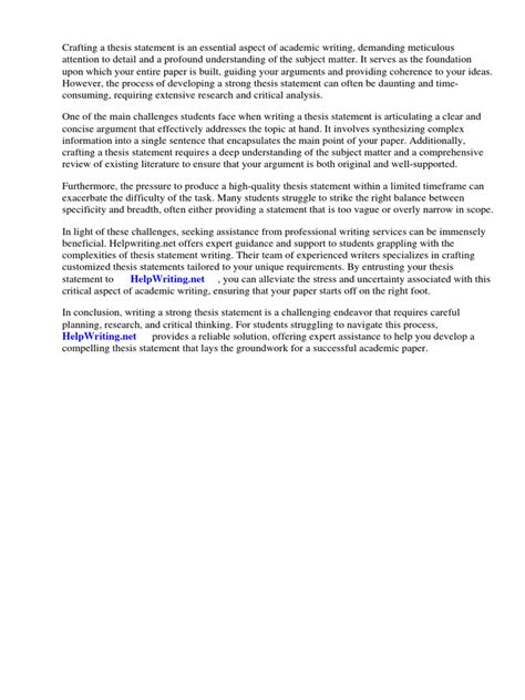 Writing A Strong Thesis Statement Pdf Essays Thesis