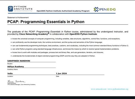 Nandhini S On Linkedin Python Ciscocertified Continuouslearning Professionaldevelopment