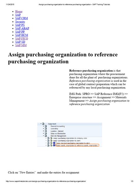 10 Assign Purchasing Organization To Reference Purchasing Organization