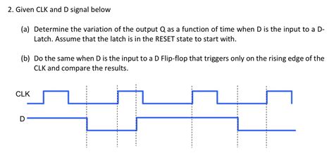 Solved Given CLK And D Signal Below A Determine The Chegg