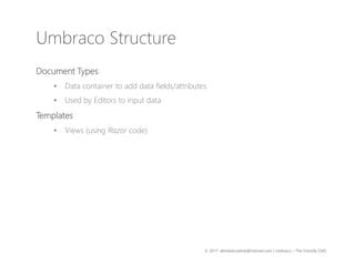 Umbraco The Friendly CMS PPT