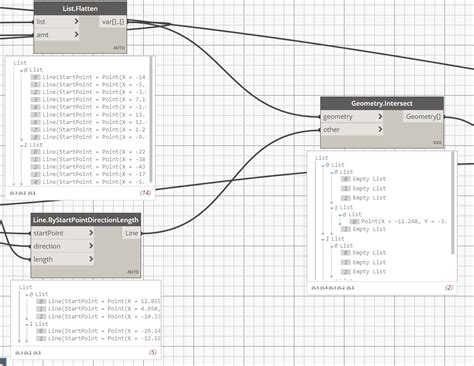 Geometry Intersect With A List Of Lines Geometry Dynamo