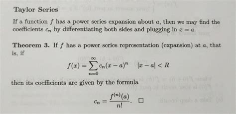 Solved In This Problem We Will Find The Taylor Series For Chegg Com
