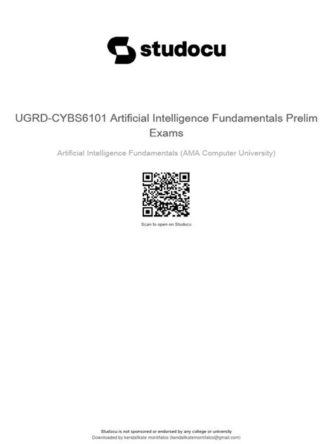 Ugrd Cybs6101 Artificial Intelligence Fundamentals Prelim Exams Pdf Mathematical