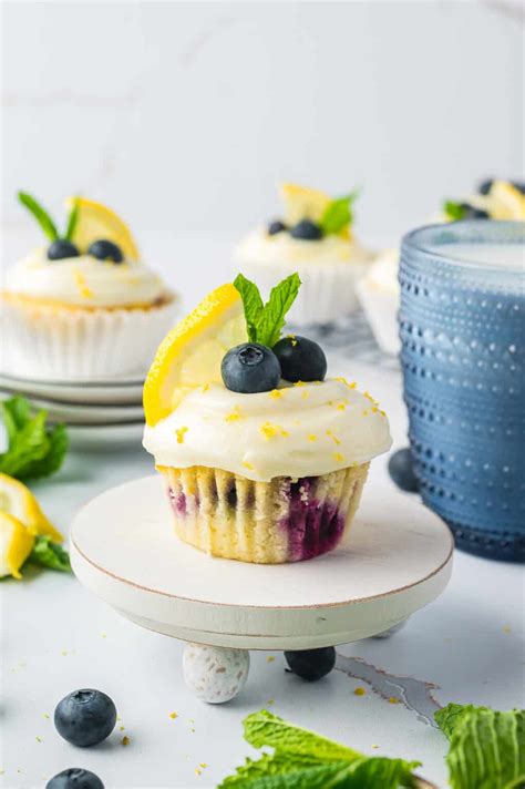 Lemon Blueberry Cupcakes With Cream Cheese Frosting This Silly Girls