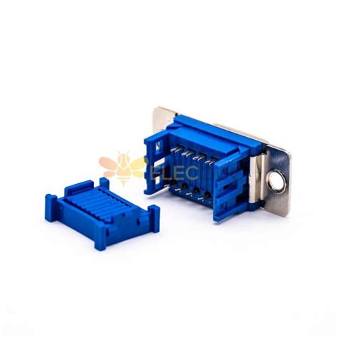 Pin DB Connector Female Straight Blue Through Hole For PCB Mount