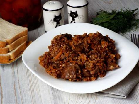 Гречка по купечески с печенью — рецепт с фото пошагово