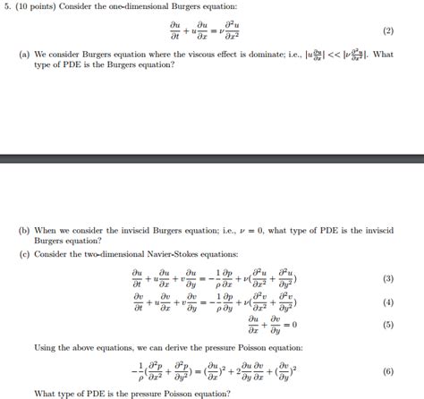 Solved 5 10 Points Consider The One Dimensional Burgers