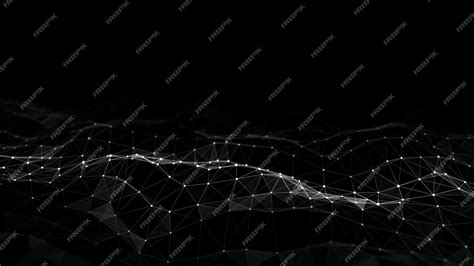 Premium Photo Abstract Technology Wave Of Particles Big Data Visualization Vector Dark