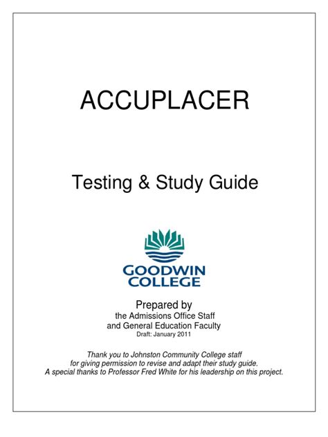 Accuplacer Study Guide Download Free Pdf Fraction Mathematics