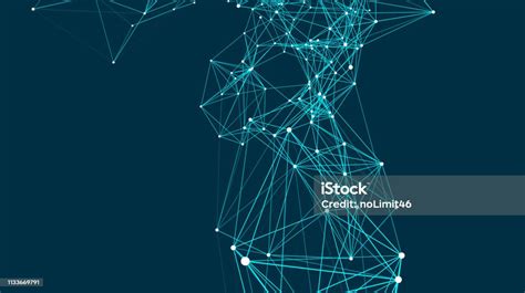 추상 연결은 공간에 있습니다 점과 선을 연결 하는 배경입니다 연결 구조 3d 렌더 0명에 대한 스톡 벡터 아트 및 기타 이미지