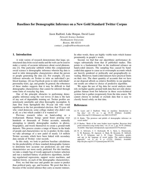 Pdf Baselines For Demographic Inference On A New Gold Standard