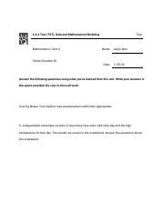 Test TST Data And Mathematical Modeling Docx Test TST Data And Mathematical