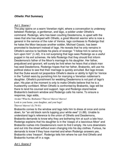 othello summary iago othello