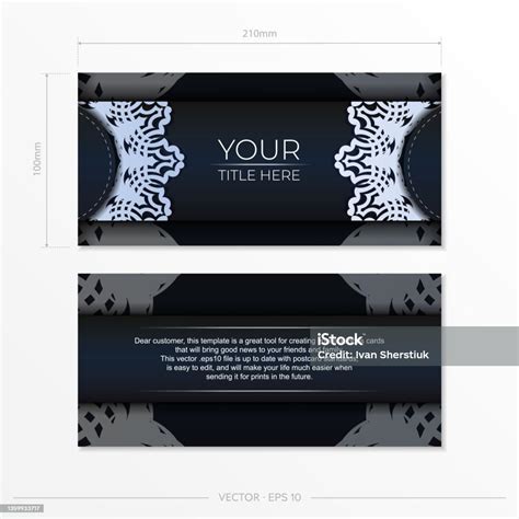 흰색 추상 장식어두운 파란색 엽서 템플릿 우아하고 고전적인 벡터 요소는 장식에 적합합니다 0명에 대한 스톡 벡터 아트 및 기타 이미지 Istock