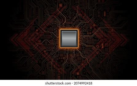 Cpu Chip On Motherboard Central Computer Stock Vector Royalty Free 2074992418 Shutterstock