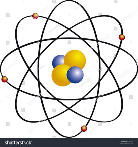 Atom With Electron Orbits Stock Vector Illustration 8082424 Shutterstock