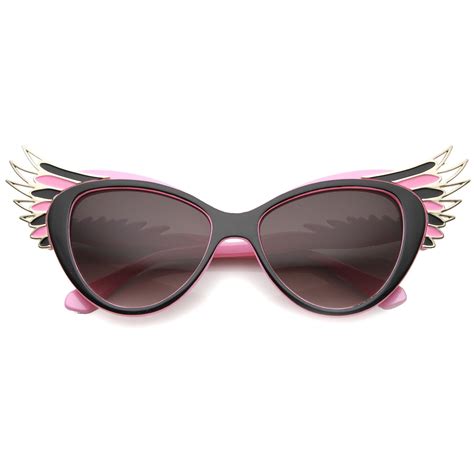 Oversize Womens Cat Eye Wing Tip Sunglasses Zerouv