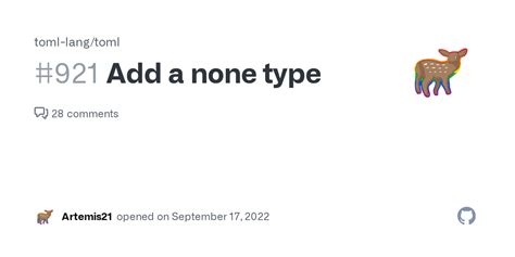 Add A None Type · Issue 921 · Toml Lang Toml · Github