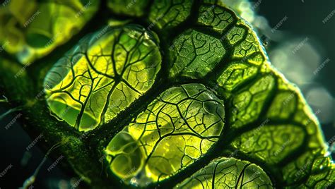 Premium Ai Image Macro Shot Of A Green Leaf With A Reticulate