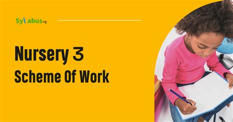Pre Nursery Scheme Of Work For All Subject Download Free Pdf Syllabusng