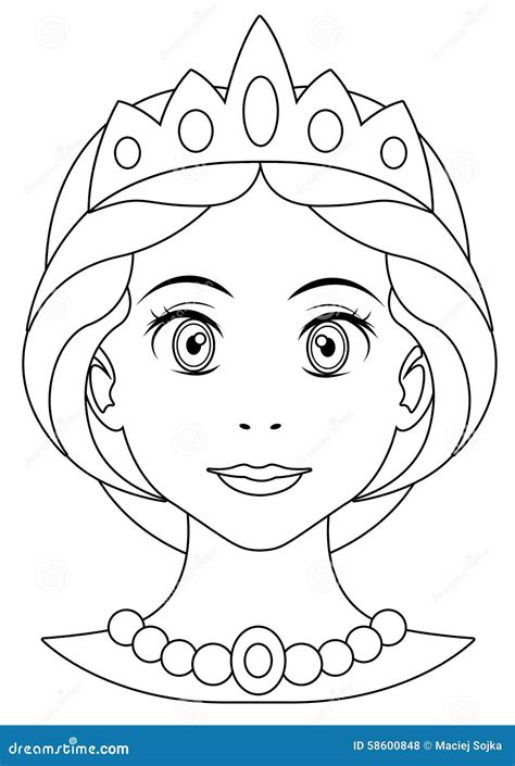 Page De Coloration De Princesse De Bande Dessin E Illustration Stock