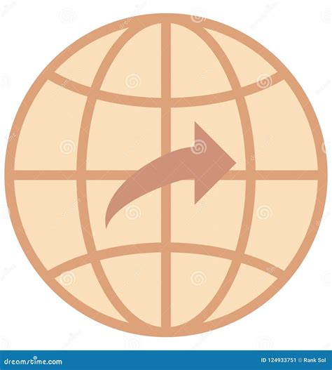 Globe With Arrow Color Isolated Vector Icon Editable Stock Vector Illustration Of Planet