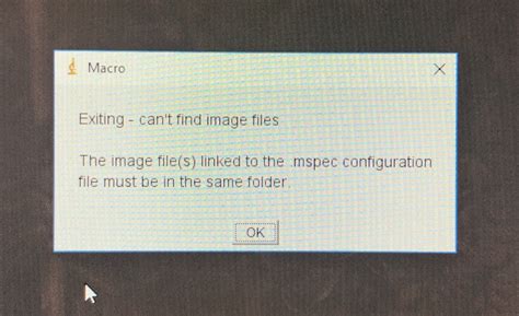 error message can t find image files empirical imaging