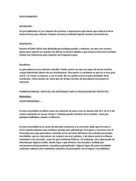 Procedimiento Chaval Pdf Acero Inoxidable Acero