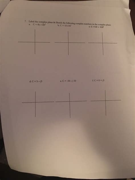 Solved Label The Complex Plane Sketch The Following Chegg