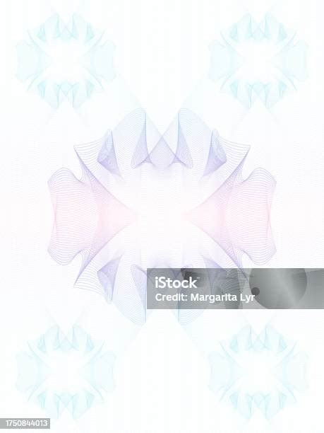 밝은 분홍색 보라색 파란색 워터마크 배경입니다 중앙에 하나의 큰 단두대 모서리에 4 개의 작은 요소 벡터 추상 라인 아트