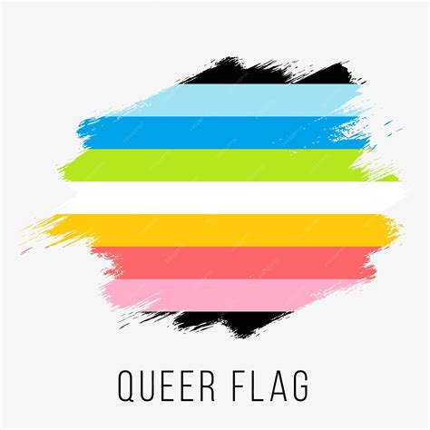 프라이드 플래그 퀴어 Lgbt 성적 정체성 디자인 템플릿 프리미엄 벡터