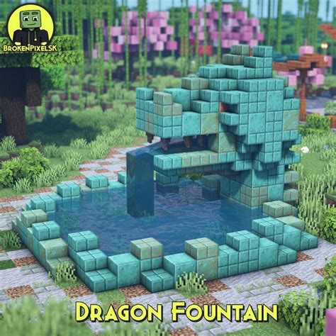 Dragon Fountain Bâtiments Minecraft Créations Minecraft Idées Minecraft