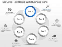 Six Circle Text Boxes With Business Icons Powerpoint Template Slide PowerPoint Presentation