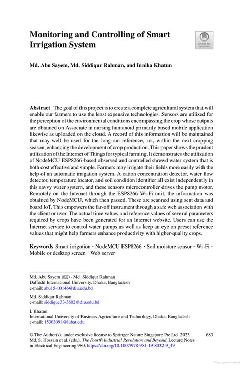 Pdf Monitoring And Controlling Of Smart Irrigation System